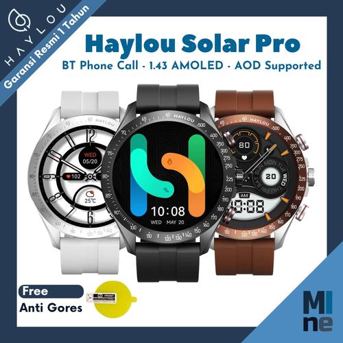 Jual Haylou Solar Pro Smartwatch Bluetooth Call AOD Waterproof Original AMOLED Display - Black ...
