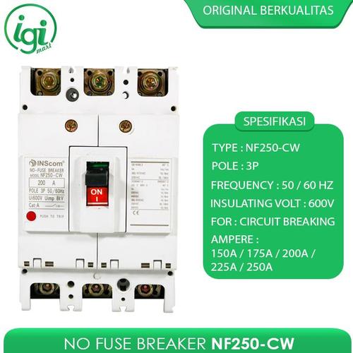Jual NFB NO FUSE BREAKER NF-250CW 150A 200A 250A / MCCB NF 250CW 150A ...