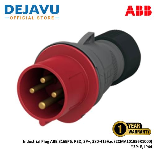 Jual Plug Industrial ABB 316EP6, RED, 3P+, 380-415Vac (2CMA101956R1000 ...