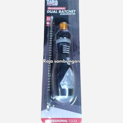 Jual Dual Ratchet Screwdriver Toho 6 x 150 mm Obeng Bolak Balik Plus ...