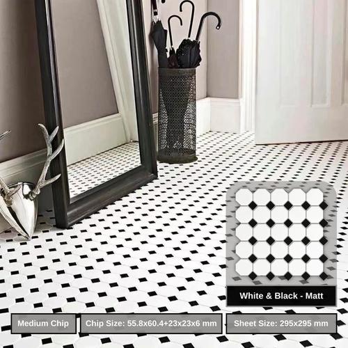 Jual Victorian Mosaic Tile Black and White / Mosaik Keramik Hitam Putih ...