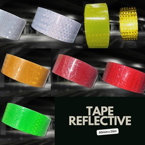 Jual Honeycomb Reflective Tape 50mm x 25m (Orange, Yellow, White, Red ...
