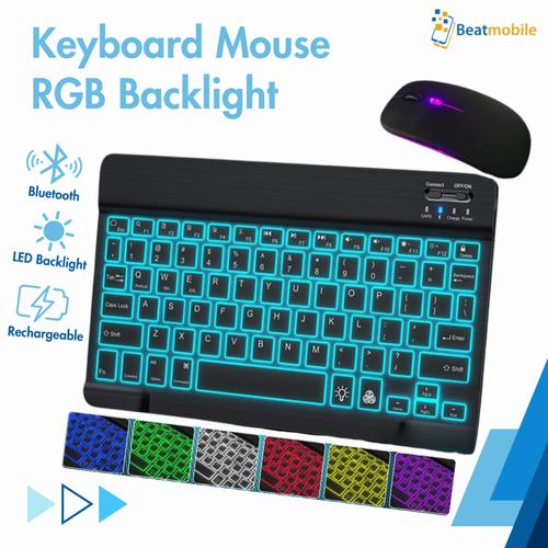 Promo RGB Magic Keyboard Wireless Keyboard Bluetooth 10" inch for ipad ...