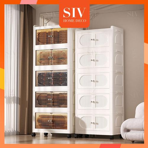 Jual SIV 55-70cm Lemari Plastik Susun Besar Anak Kotak Penyimpanan Lipat Multifungsi（2/3/4/5 ...