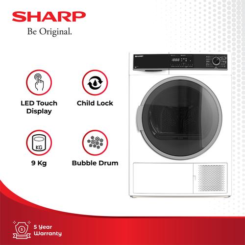Promo Sharp Tumble Dryer 9KG KD-HP901B / 9 KG KDHP901B LED Display Child Lock Cicil 0% 3x ...