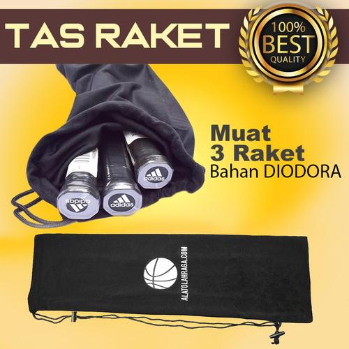 Jual Tas / Sarung Raket Badminton Bulutangkis Kain hitam Polos ...