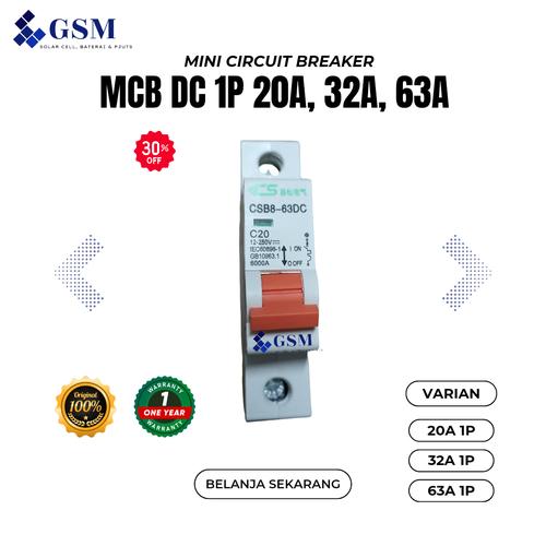Jual MCB DC 1P 32A, 20A 63A mini circuit breaker 32a 1 pole | solar ...