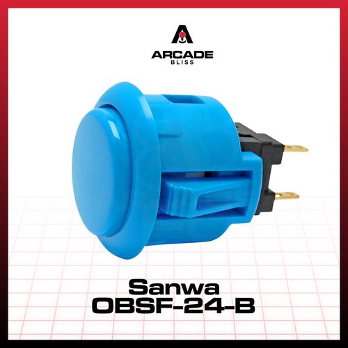 Jual Original SANWA OBSF-24-B Blue Biru Push On Button 24mm Arcade ...