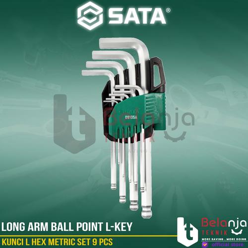 Jual Sata Kunci L Hex Metric Set 9 PCS 09105A Long Arm Ball Point L-Key ...