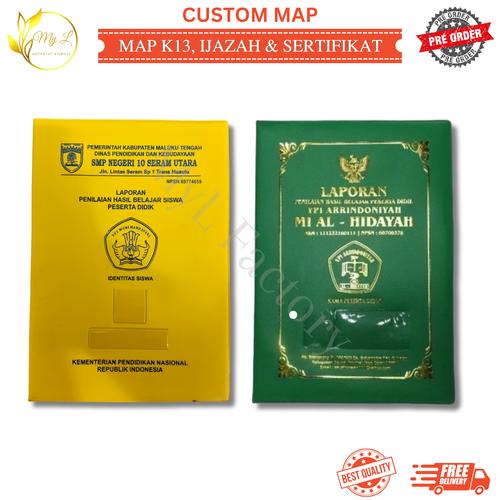 Jual Map raport, Map Custom K13 Foil Embos Hotprint SD/SMP/SMA/DLL ...