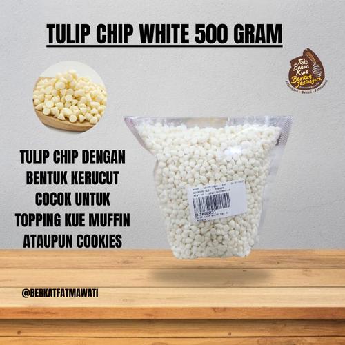 Jual TULIP CHIP WHITE COUMPOND 500 GR REPACK / CHOCO CHIP KERUCUT WHITE ...