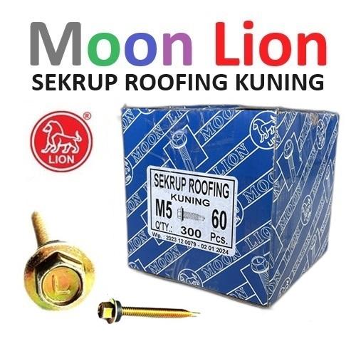 Jual #12x60 - Baut M5 - Sekrup Roofing Moon Lion Bok 6 cm Kuning ...