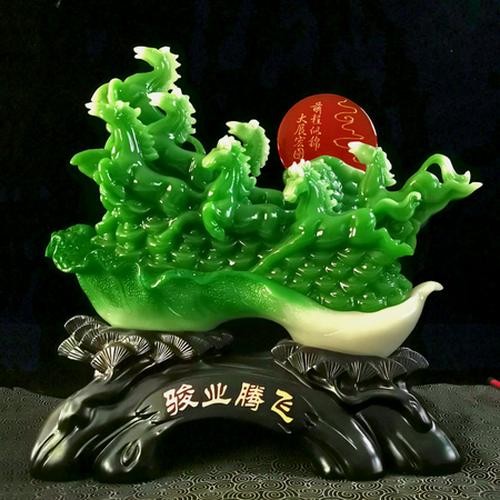 Jual Ornamen 7 Kuda Warna Hijau / Dekorasi Kuda Dengan Dudukan Sawi ...