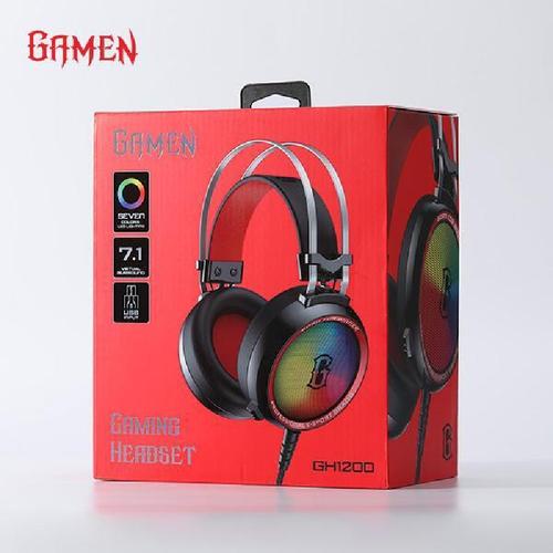 Jual Headset Gaming USB RGB LED Light Virtual Sound GH1200 GAMEN - Kota ...