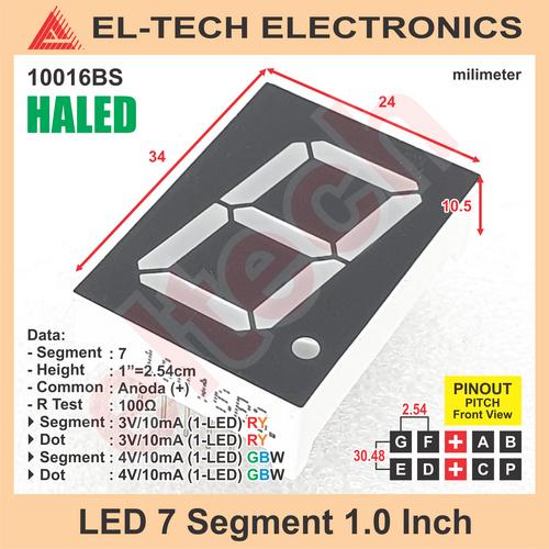 Jual 7 Segment 1.0" Inch Anoda Red LED Digital Monitor Display Board ...