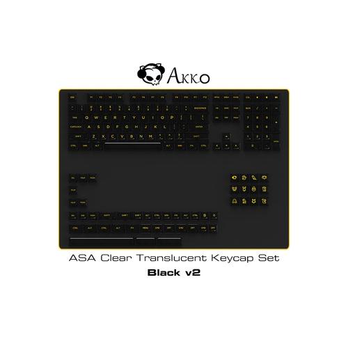 Jual AKKO ASA Clear Translucent Keycaps Set 155 Key V2 Black Mechanical ...