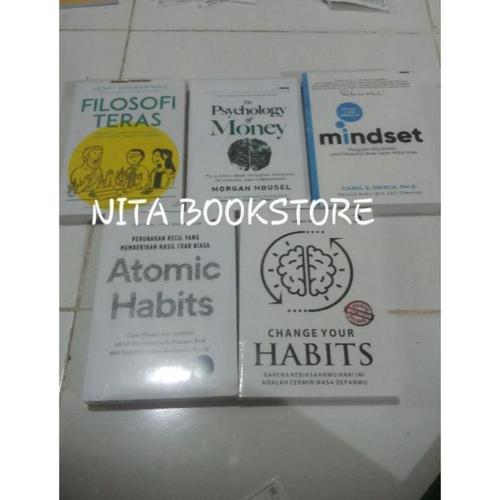 Jual Import Paket 5 Buku Motivasi Atomic Habits, The Psychology Of Money, Filosofi Teras,Mindset ...