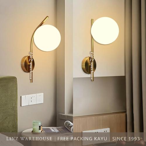 Jual Lampu dinding hias minimalis MODERN GOLD GLASS BALL wall lamp ...