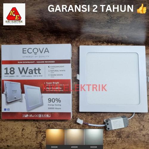 Jual ECOVA LED SLIM DOWNLIGHT 18 WATT INBOW KOTAK / LED PANEL DOWNLIGHT ...
