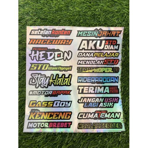 Jual STICKER PACK KATA KATA / STICKER KATA KATA TERBARU / STICKER HELM ...