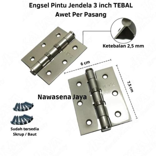 Jual Engsel Pintu Jendela 3 inch Engsel Daun Jendela Engsel Lubang 3 ...