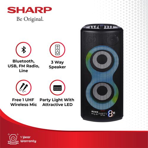 Promo Sharp Speaker Party 8 Inch Black Carbo CBOX PS8CB / CBOXPS8CB ...