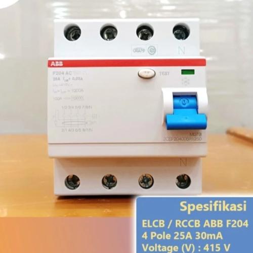 Jual ELCB / RCCB ABB F204 25A 4P 30mA - Jakarta Pusat - Centro Electric | Tokopedia