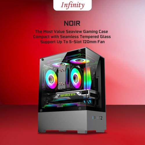 Jual Casing Infinity NOIR - MicroATX Gaming Case TEMPERED GLASS - Hitam ...