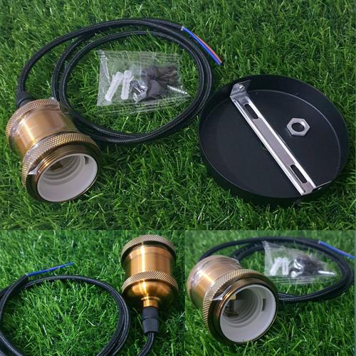 Jual JUAL FITTING GANTUNG TALI TAMBANG E27 1M & FITTING BESI E27 Gold ...