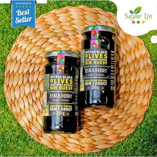 Promo La Rambla Pitted Black Olives 235 Gram / Botol Fresh Buah Zaitun ...