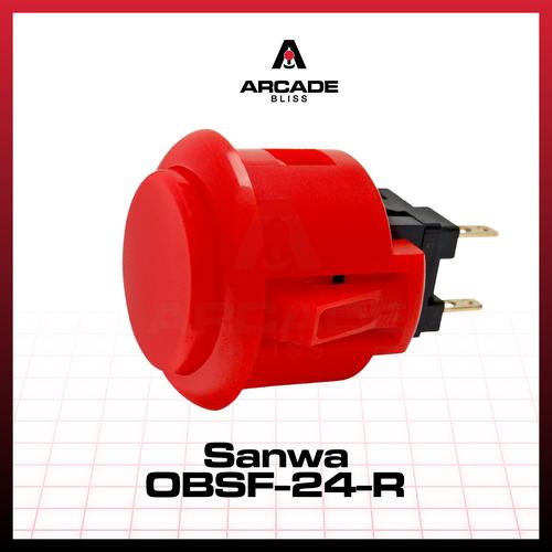 Jual Original SANWA OBSF-24-R Red Merah Push On Button 24mm Arcade ...