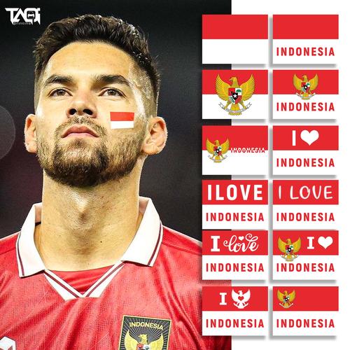 Jual Sticker Pipi Merah Putih I Love Indonesia / Tempelan Pipi Bendera ...
