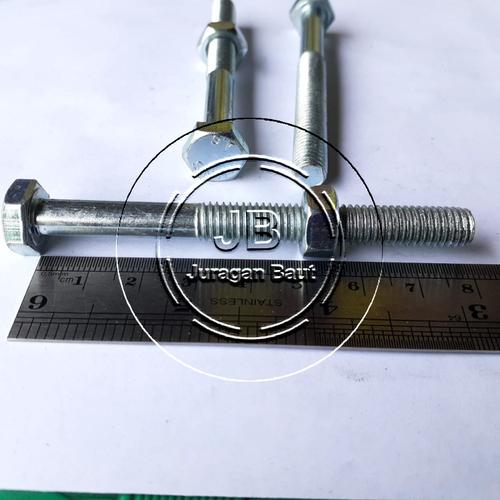 Jual BAUT MUR PUTIH M8 X 80 PANJANG 8CM 8 CM BMP M8X80 M8X80 PUTIH BMP ...