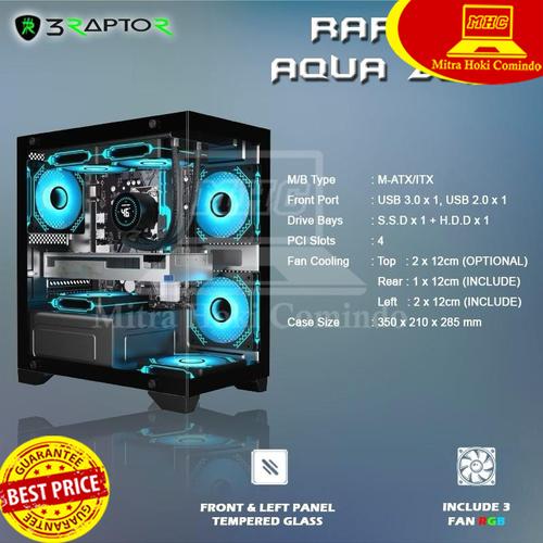 Jual CASING PC KOMPUTER RAPTOR AQUA ZONE CASING GAMING RAPTOR AQUA ZONE ...