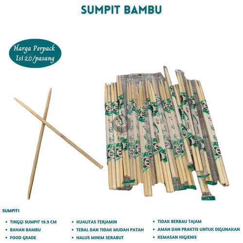 Jual Sumpit Bambu Panda Bungkus Plastik Steril Sumpit Mie Ayam (Isi 20 ...