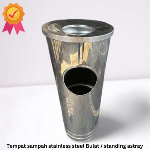 Jual Tempat sampah stainless steel Bulat / standing astray B 17 Liter ...