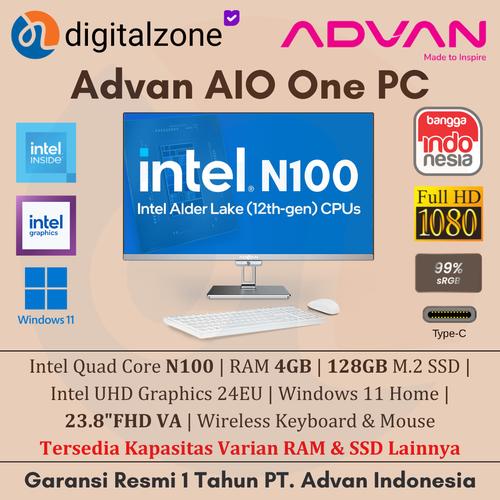 Promo Advan One PC - Intel N100 4GB 128GB W11 23.8"FHD AIO Advan AIO ...