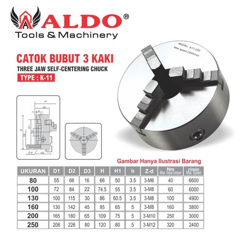 Jual CATOK KEPALA BUBUT 3 KAKI K1 1 /THREE JAW SELF / CHUCK BUBUT/CLAW ...