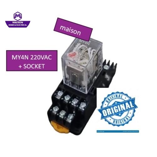 Jual Set Relay MY4N 220VAC 14 pin + socket / MY4 220VAC - Relay ...