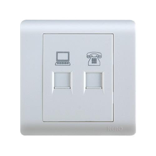 Promo NERO Saklar Outlet Telepon + Data Jaringan LAN CAT6 Casa F16PHPCA ...