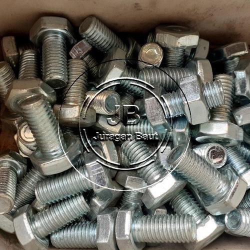 Jual BAUT MUR M10 X 20 PANJANG 2CM 2 CM KUNCI 17 20MM MM PUTIH BAUD BMP M10X20 DIAMETER DRAT ...