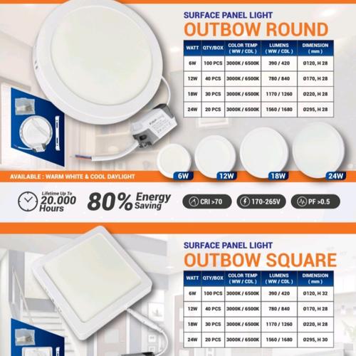 Jual Downlight led panel sonlite son lite outbow ob nempel kotak bulat ...