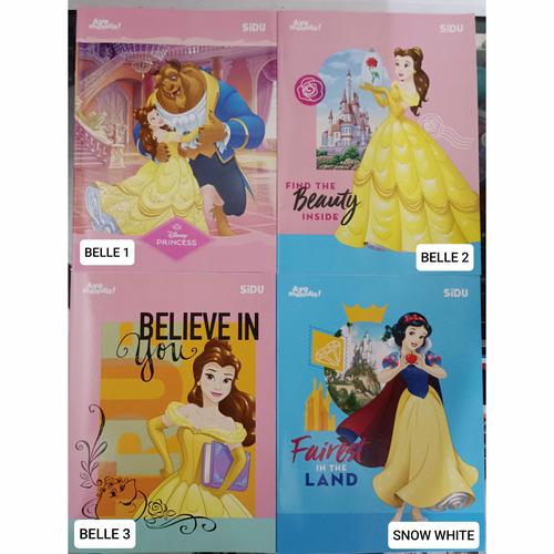 Jual buku tulis sidu disney princess cinderella beauty the beast snow ...