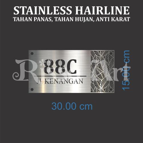 Jual Custom Nomor Rumah Stainless Hairline Bermotif Tahan Panas Tahan ...