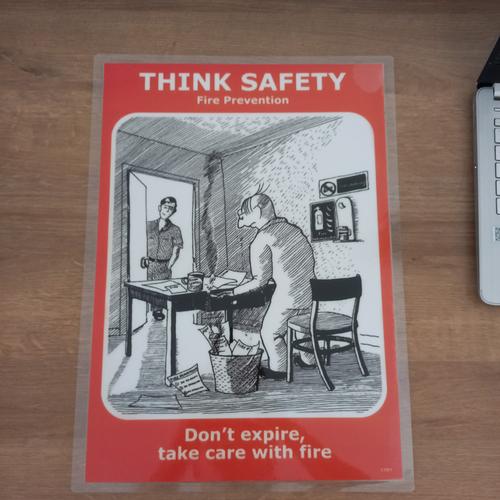 Jual 331701 Self adhesive poster - Think Safety - Fire prevention ...