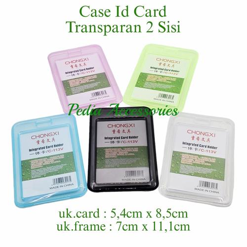 Jual Tempat Id Card Holder Transparan 2 SISI C-113V / Tempat Id Card ...