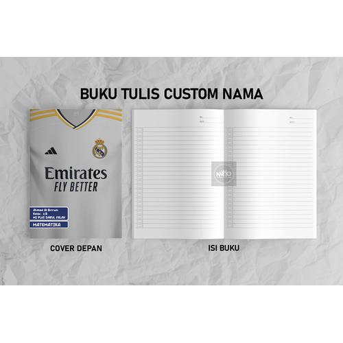 Jual BUKU TULIS SEKOLAH CUSTOM CLUB BOLA / UKURAN A5 / BERGARIS / COVER ...