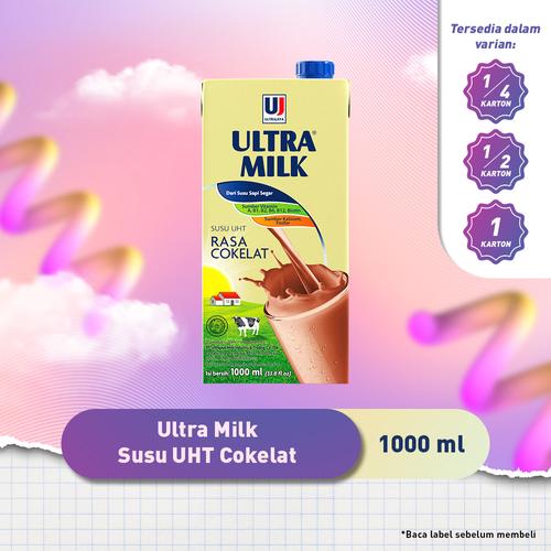 Promo Ultra Milk Susu UHT Chocolate 1000 ml - 1 ctn FREE TS - Jakarta ...