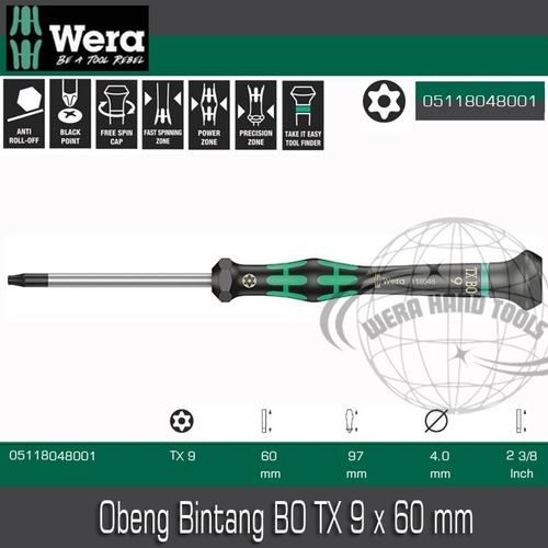 Jual Obeng Bintang BO TX 9 x 60 mm Wera 05118048001 Micro S/Driver for ...