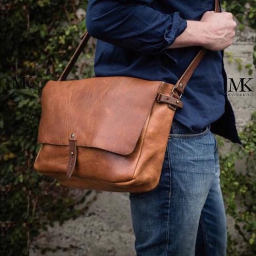 Promo Tas Slempang Laptop Kulit Asli mk77 - Cokelat, 15 inc - Kab ...